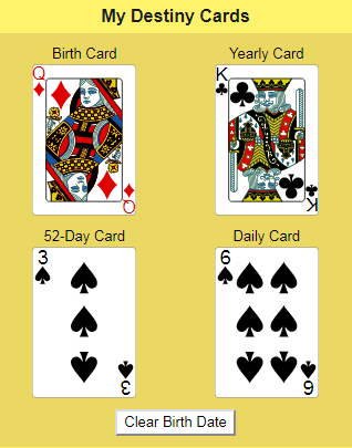 The My Destiny Cards Widget – Book of Destiny EUniverse